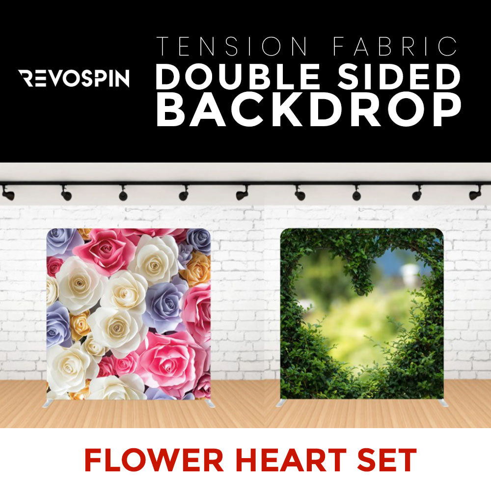 Flower Heart Set-1 Double Sided Tension Fabric Photo Booth Backdrop ...