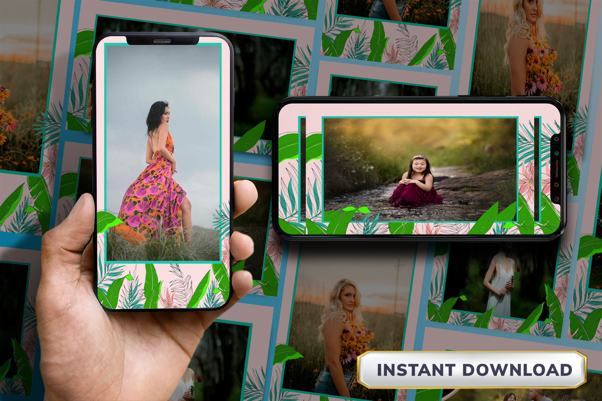 Tropical Leaf Design-2 - 360 Photo Booth Template | RevoSpin