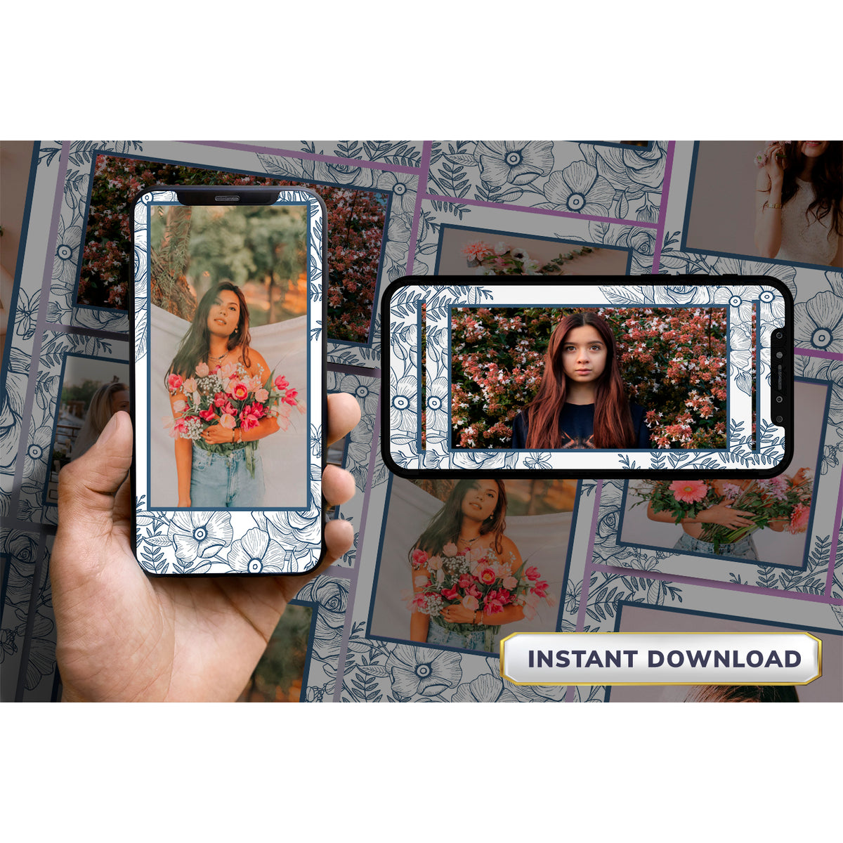 Spring Floral Design-2 - 360 Photo Booth Template | RevoSpin