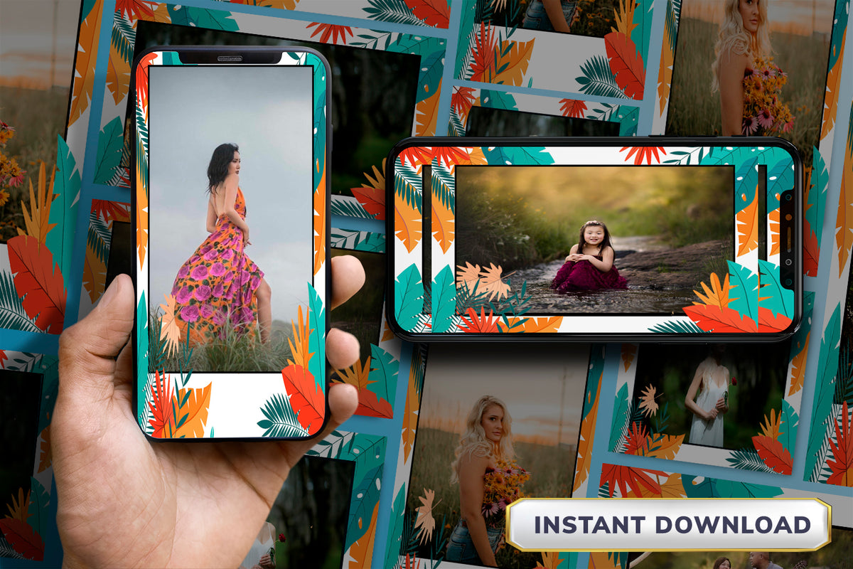 Tropical Leaf Design-3 - 360 Photo Booth Template | RevoSpin