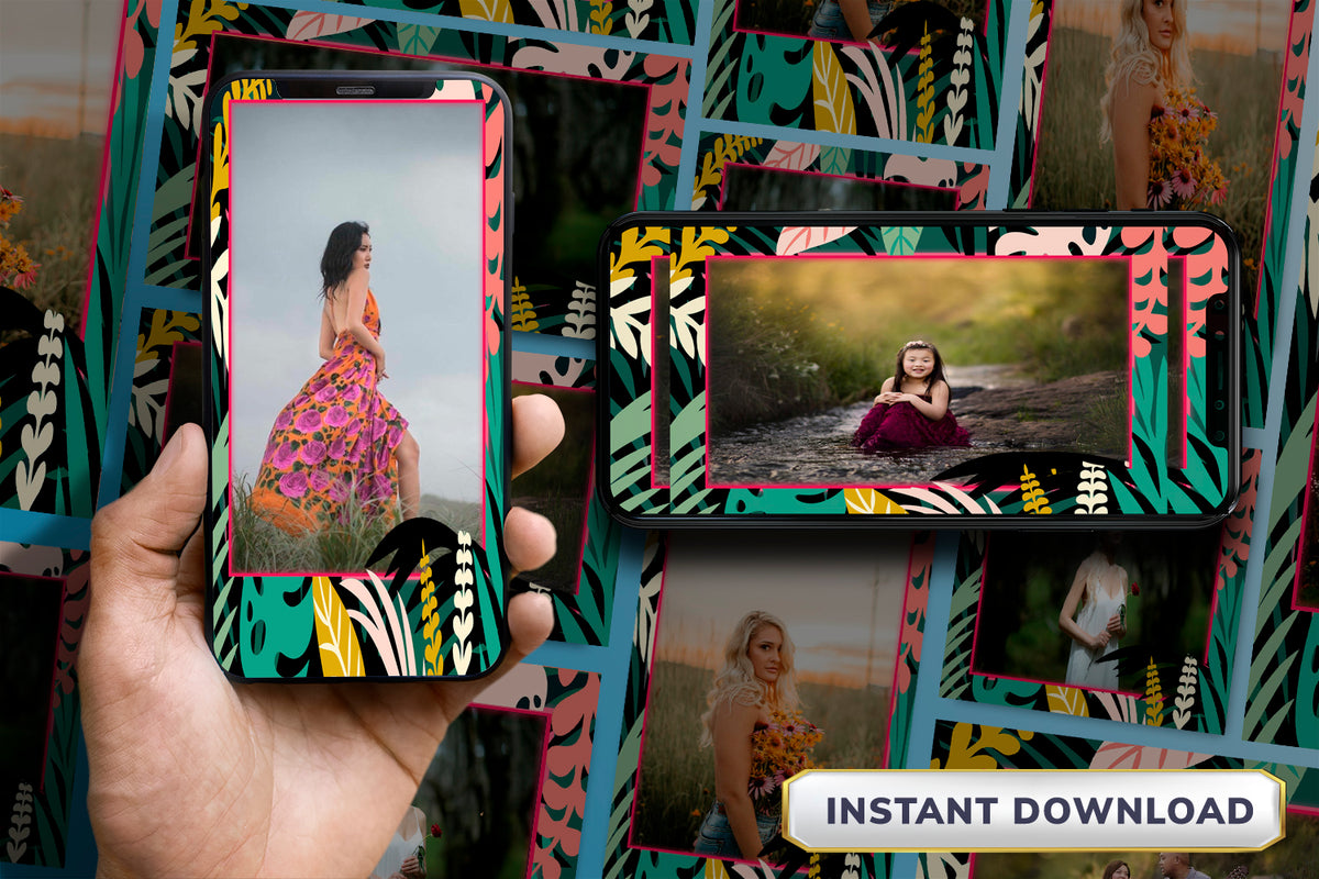 Tropical Leaf Design-5 - 360 Photo Booth Template | RevoSpin