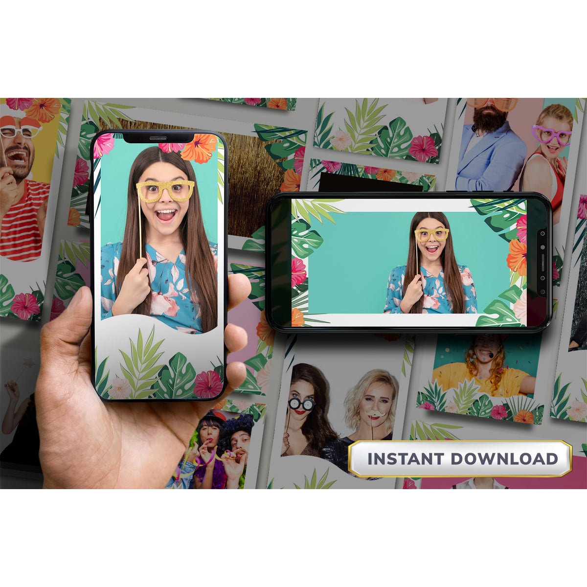 Tropical Party Design-5 - 360 Photo Booth Template | RevoSpin
