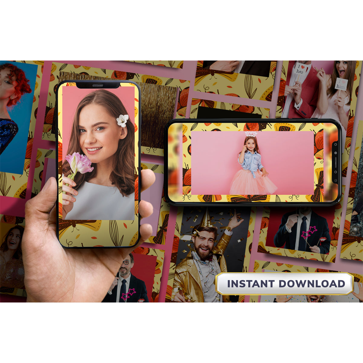 Butterflies Design-2 - 360 Photo Booth Template | RevoSpin