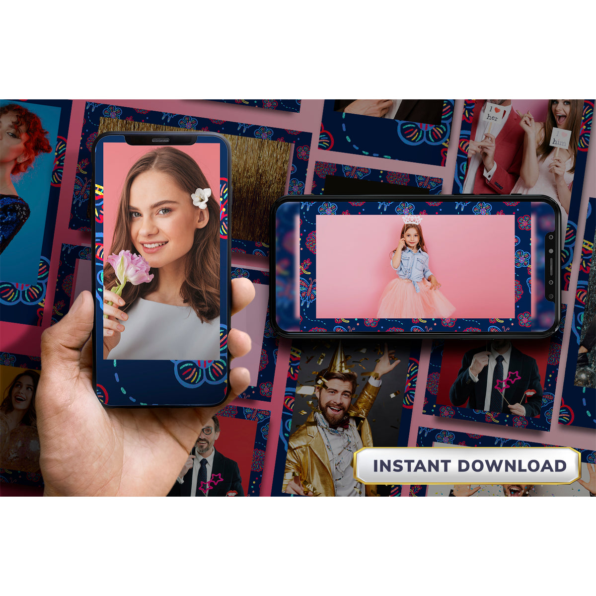 Butterflies Design-4 - 360 Photo Booth Template | RevoSpin